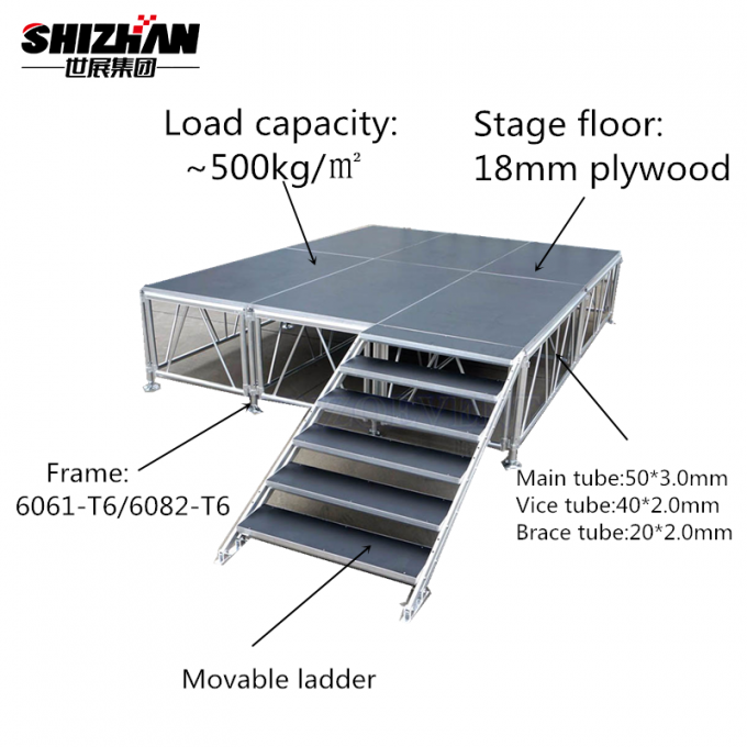 Fine Durable Fashion Adjustable Easy Assemble Movable outdoor potable Stage