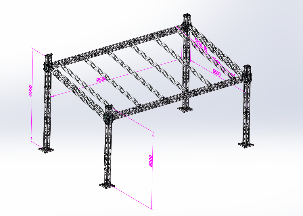290X290mm Concert Curved Aluminum Box Event Stage Lighting Truss System