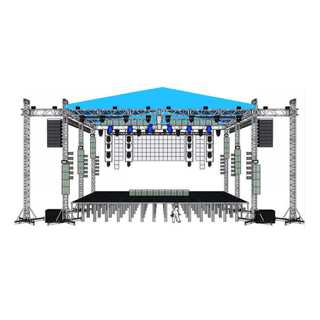 Aluminum Concert Curved Canopy Stage Lighting Truss Roof System
