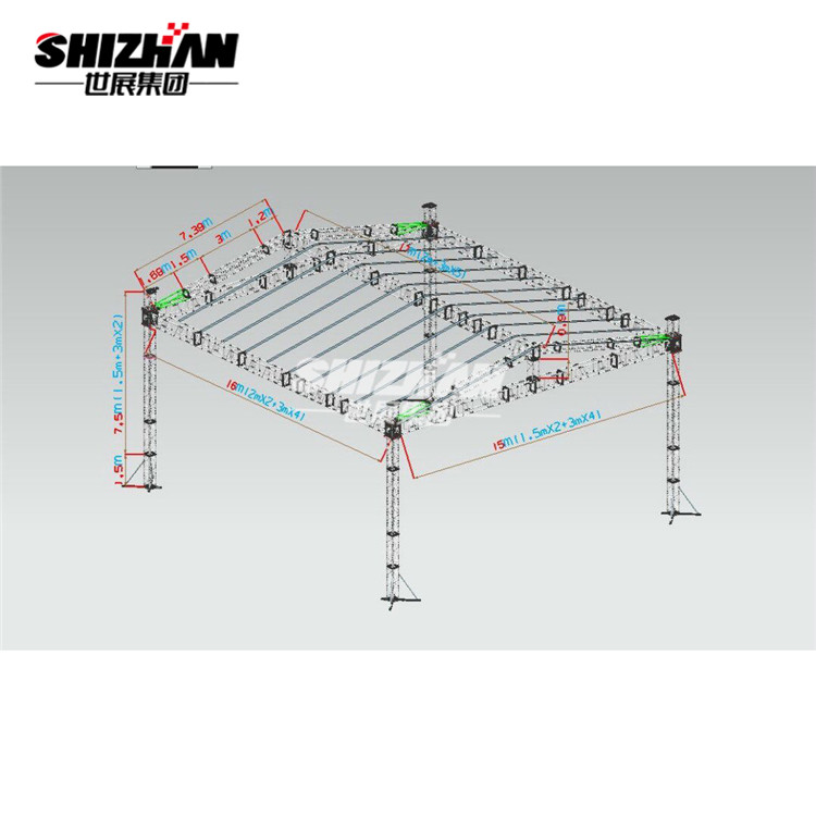 Spigot Truss Frame Section 6061-T6 Aluminum Portable Spigot Truss Light ...