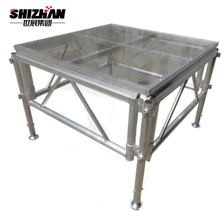 Aluminum Fashion Show Glass Stage Adjustable Acrylic Platform
