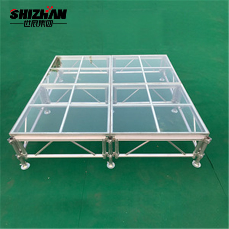 Aluminum Fashion Show Glass Stage Adjustable Acrylic Platform