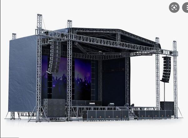 Aluminum Concert Curved Canopy Stage Lighting Truss Roof System